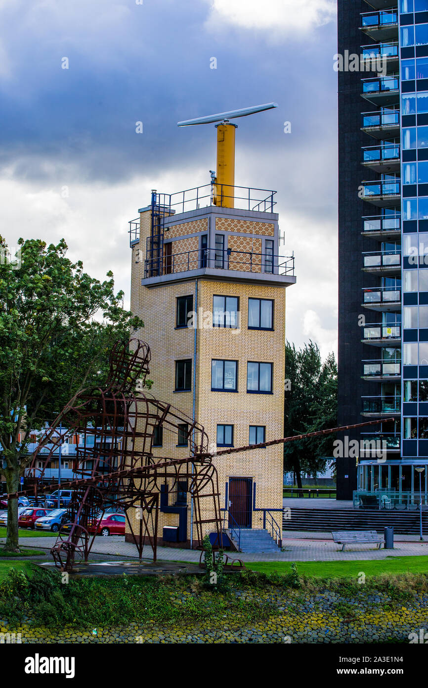 Radar Building at Rotterdam Harbour Stock Photo - Alamy
