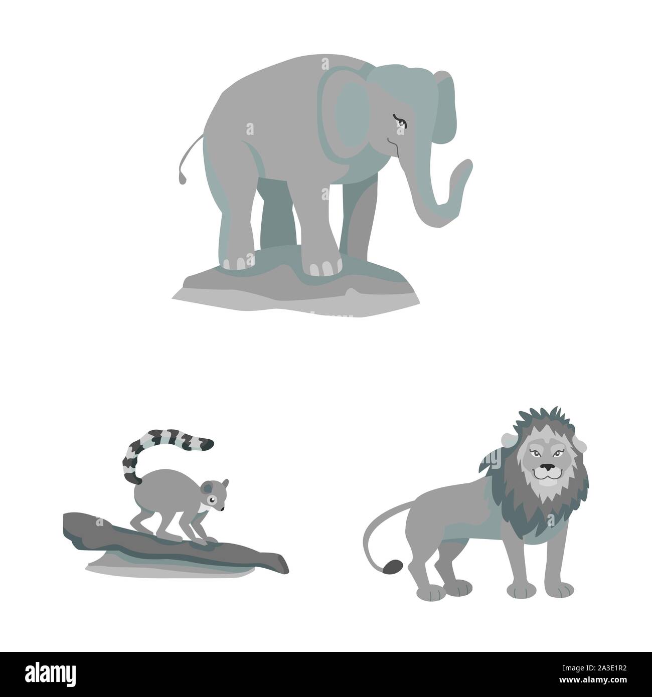 Vector design of zoo and park symbol. Set of zoo and animal vector icon ...