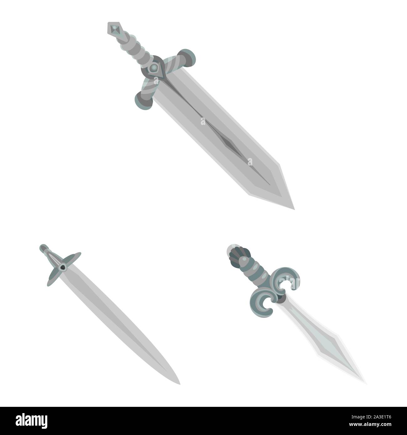 Vector illustration of sharp and blade sign. Set of sharp and dagger ...