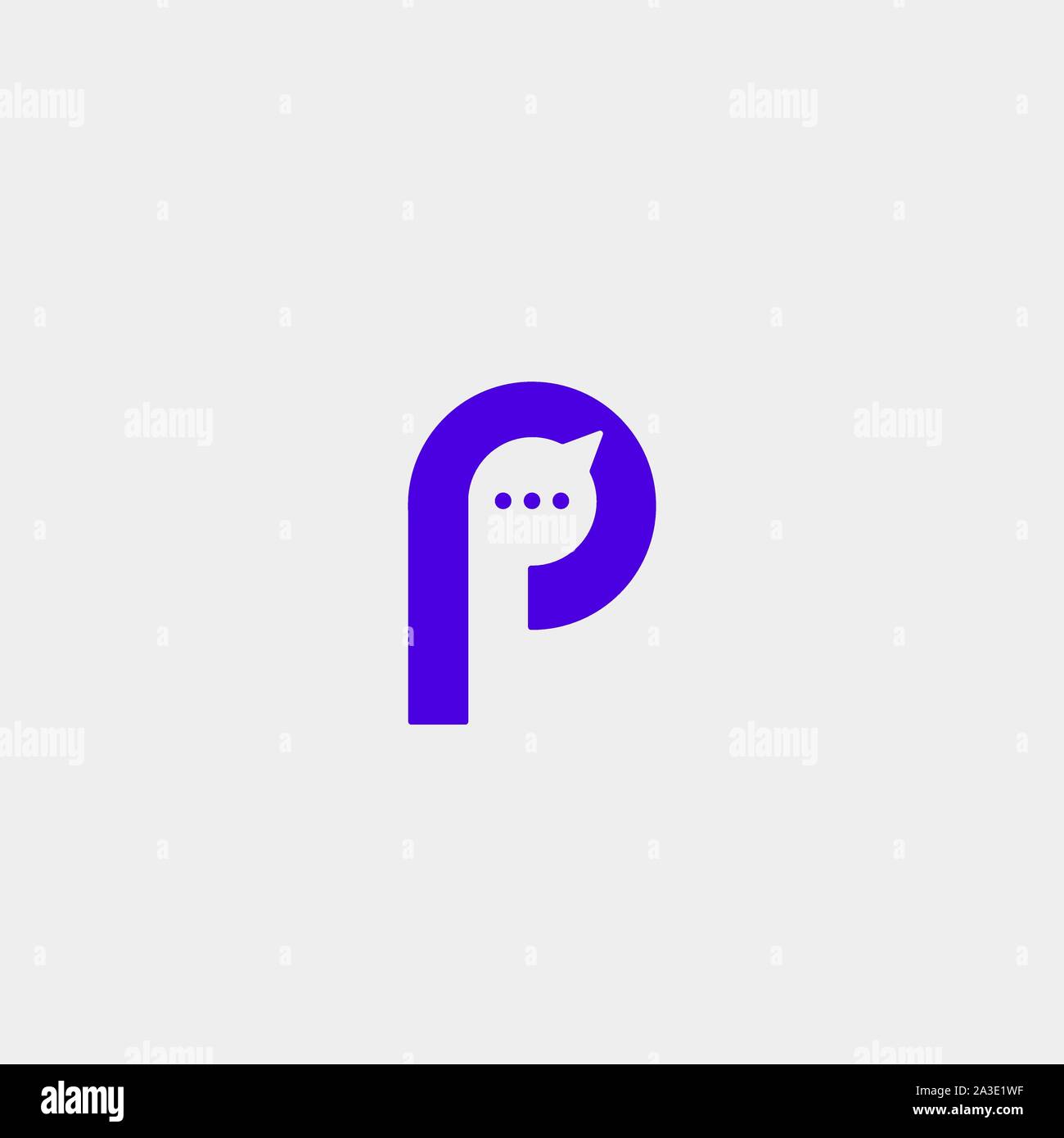 Letter P Chat Logo Template Vector Design Message Icon Stock Vector ...
