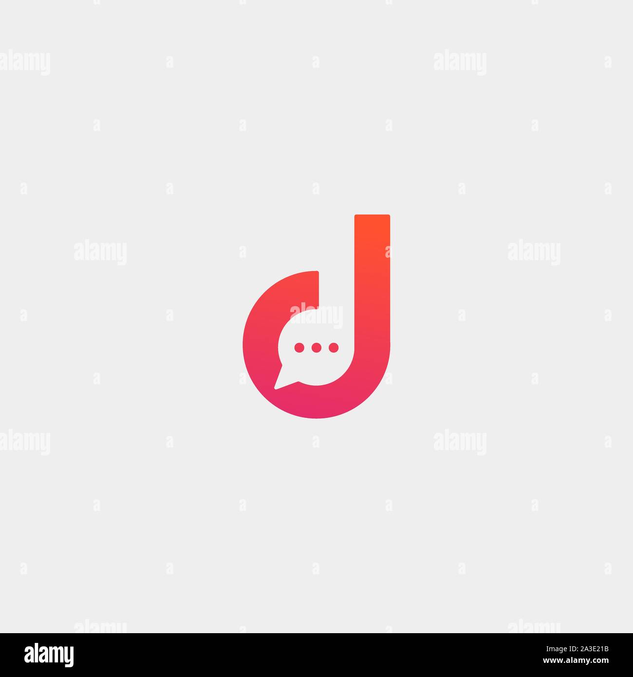 Letter D Chat Logo Template Vector Design Message Icon Stock Vector ...