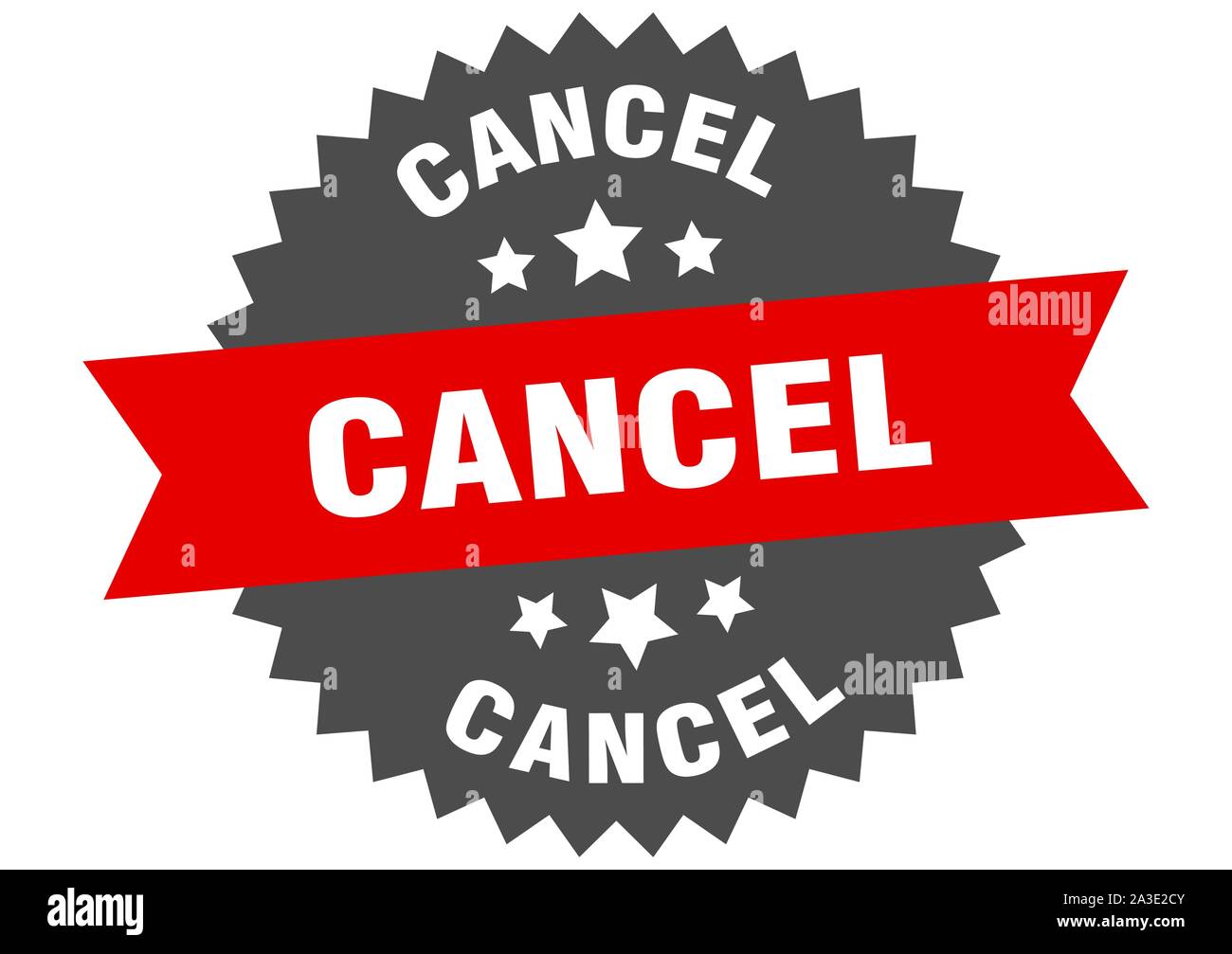 Cancel ribbon round white hi-res stock photography and images - Alamy