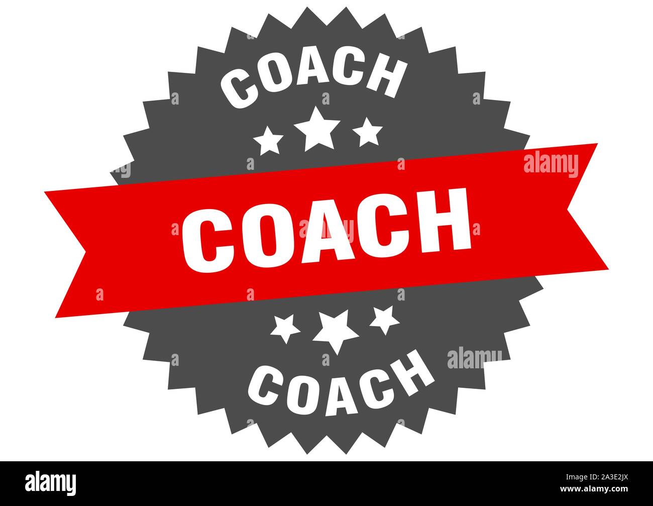coach sign. coach red-black circular band label Stock Vector Image ...