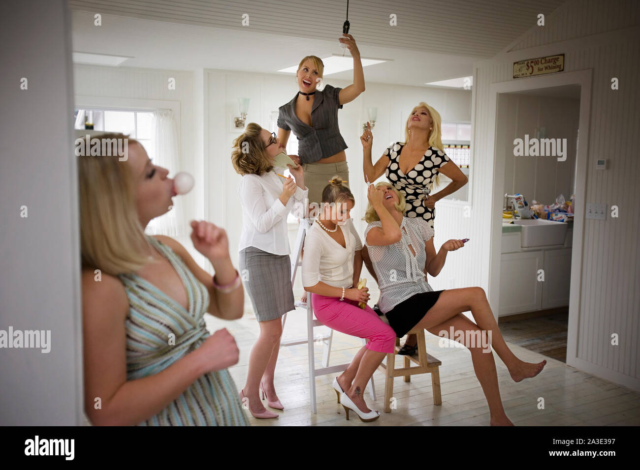 View of a group of women having fun Stock Photo - Alamy