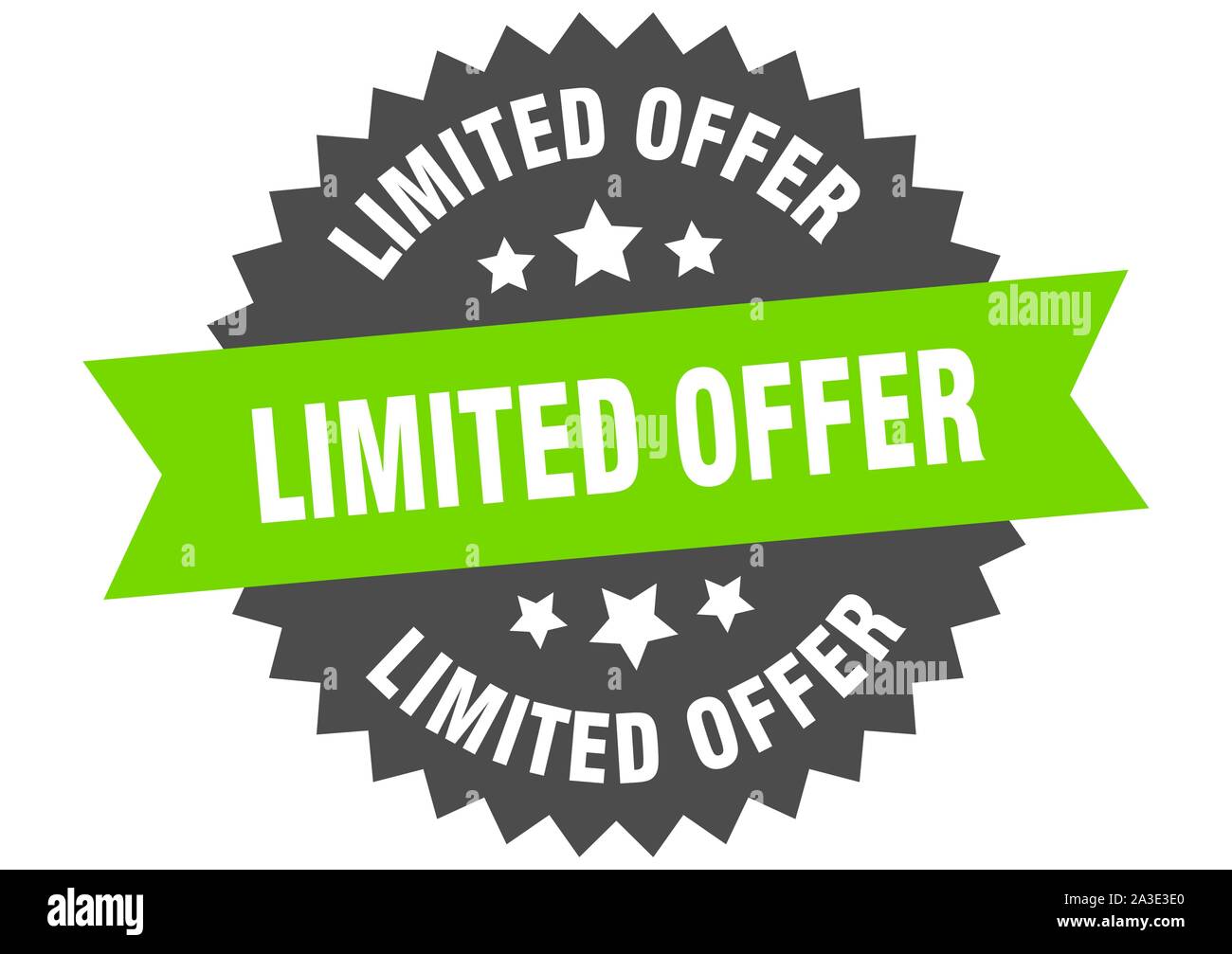 limited offer sign. limited offer green-black circular band label Stock ...