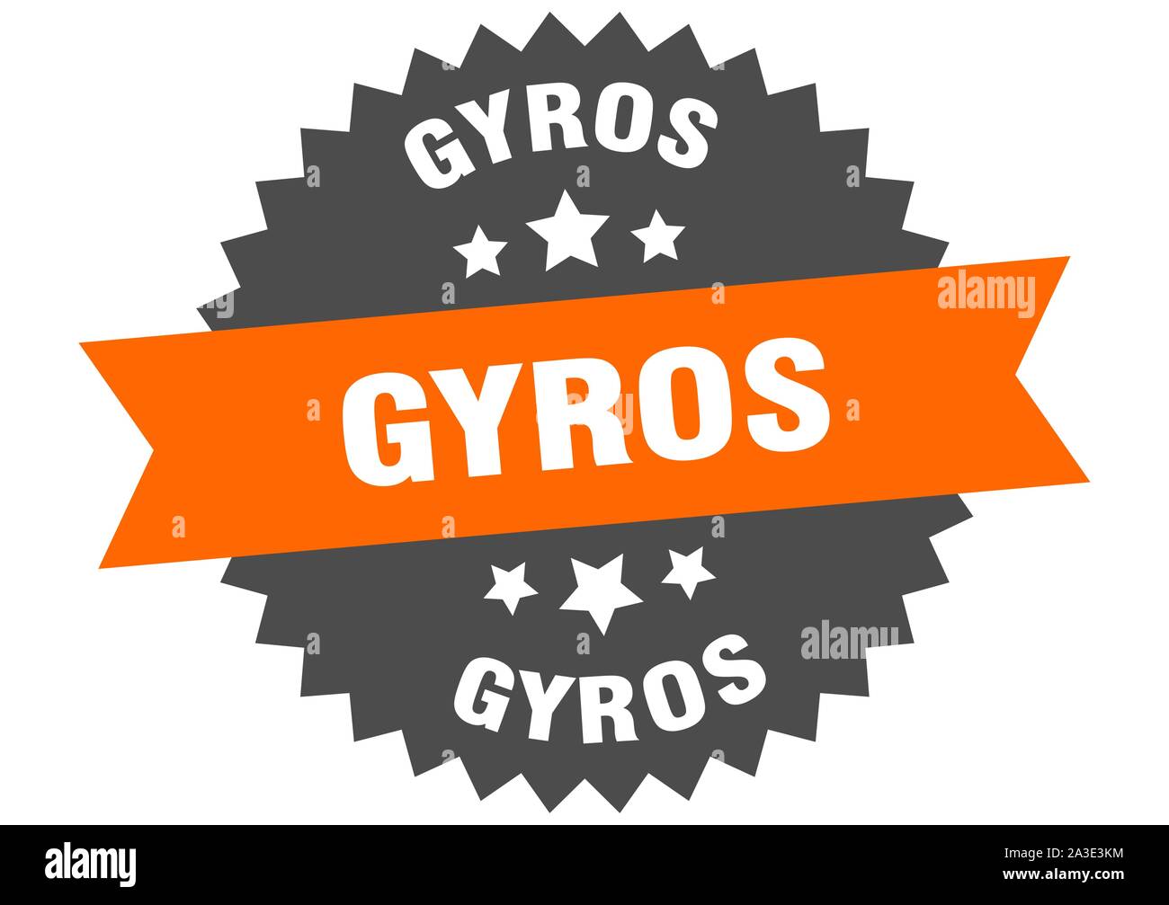gyros sign. gyros orange-black circular band label Stock Vector Image ...