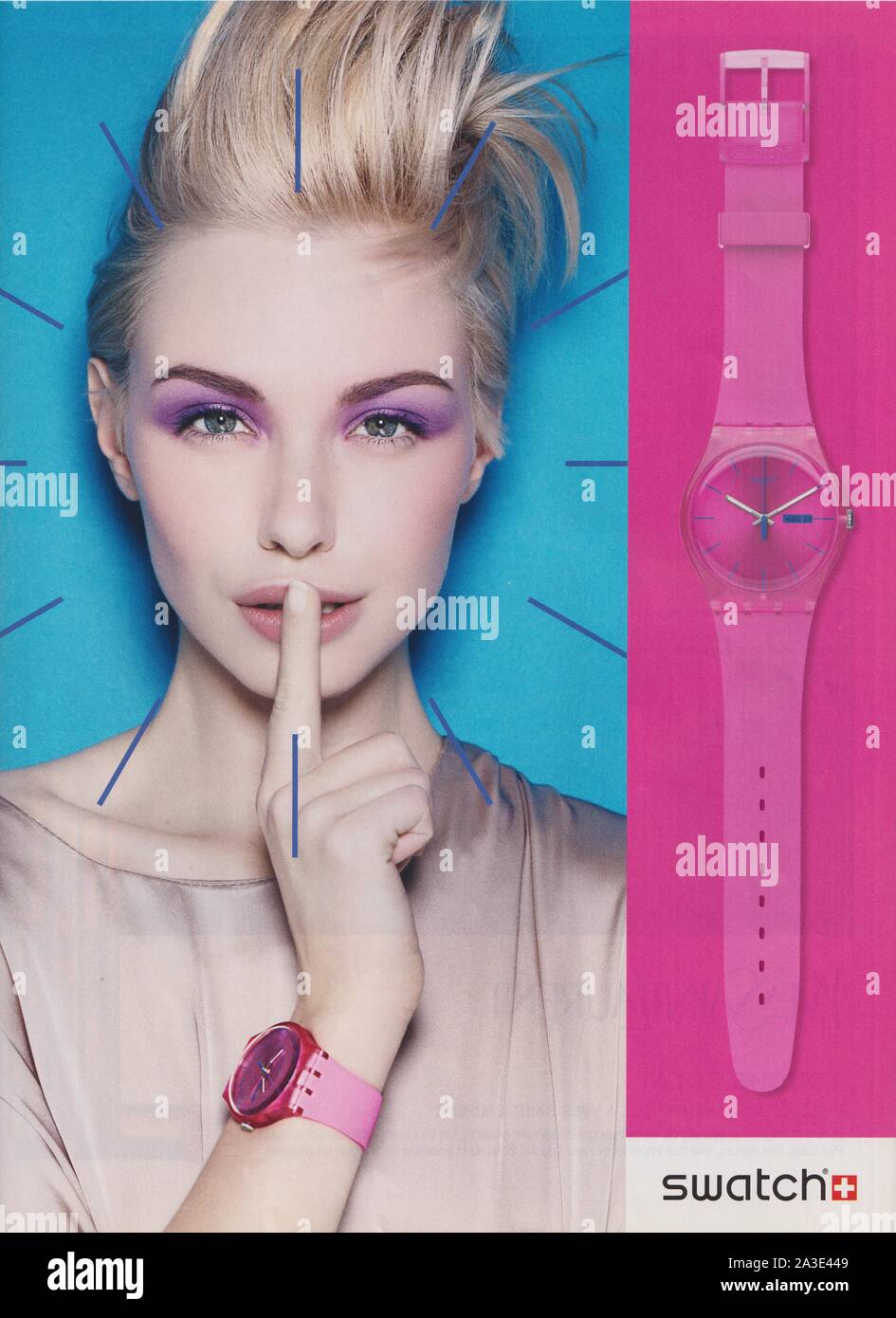 poster advertising Swatch luxury watchmaking brand in magazine from ...