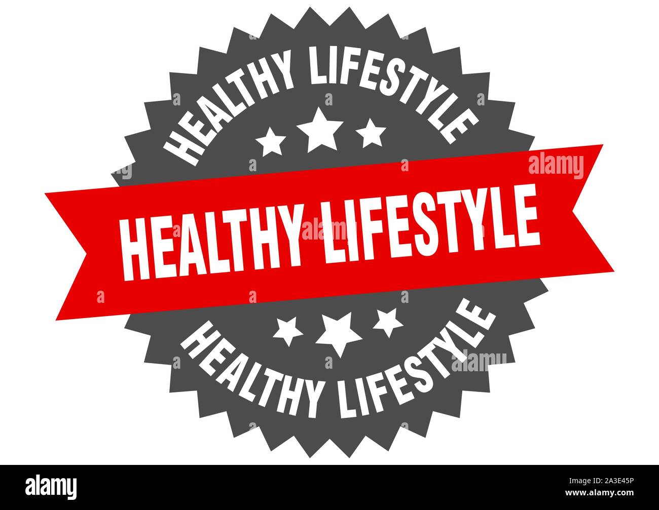 healthy lifestyle sign. healthy lifestyle red-black circular band label ...