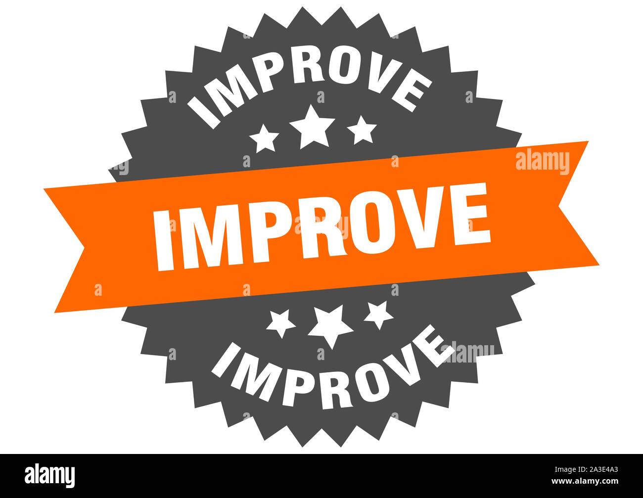 improve sign. improve orange-black circular band label Stock Vector ...