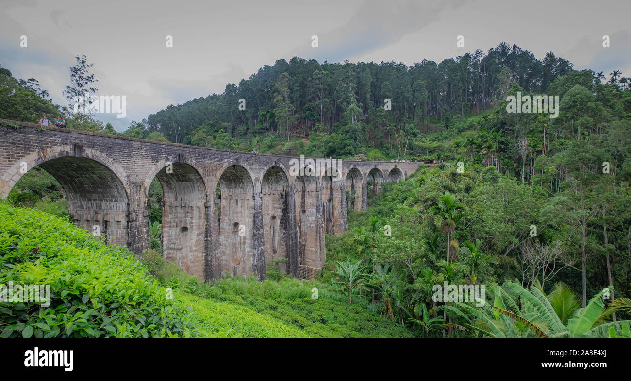 ELLA/ DEMODARA, SRI-LANKA: AUGUST 08/ 2019: The Nine Arches Demodara ...