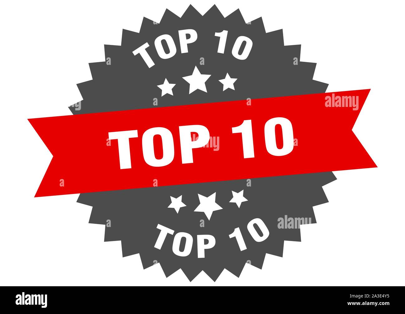 top 10 sign. top 10 red-black circular band label Stock Vector Image ...