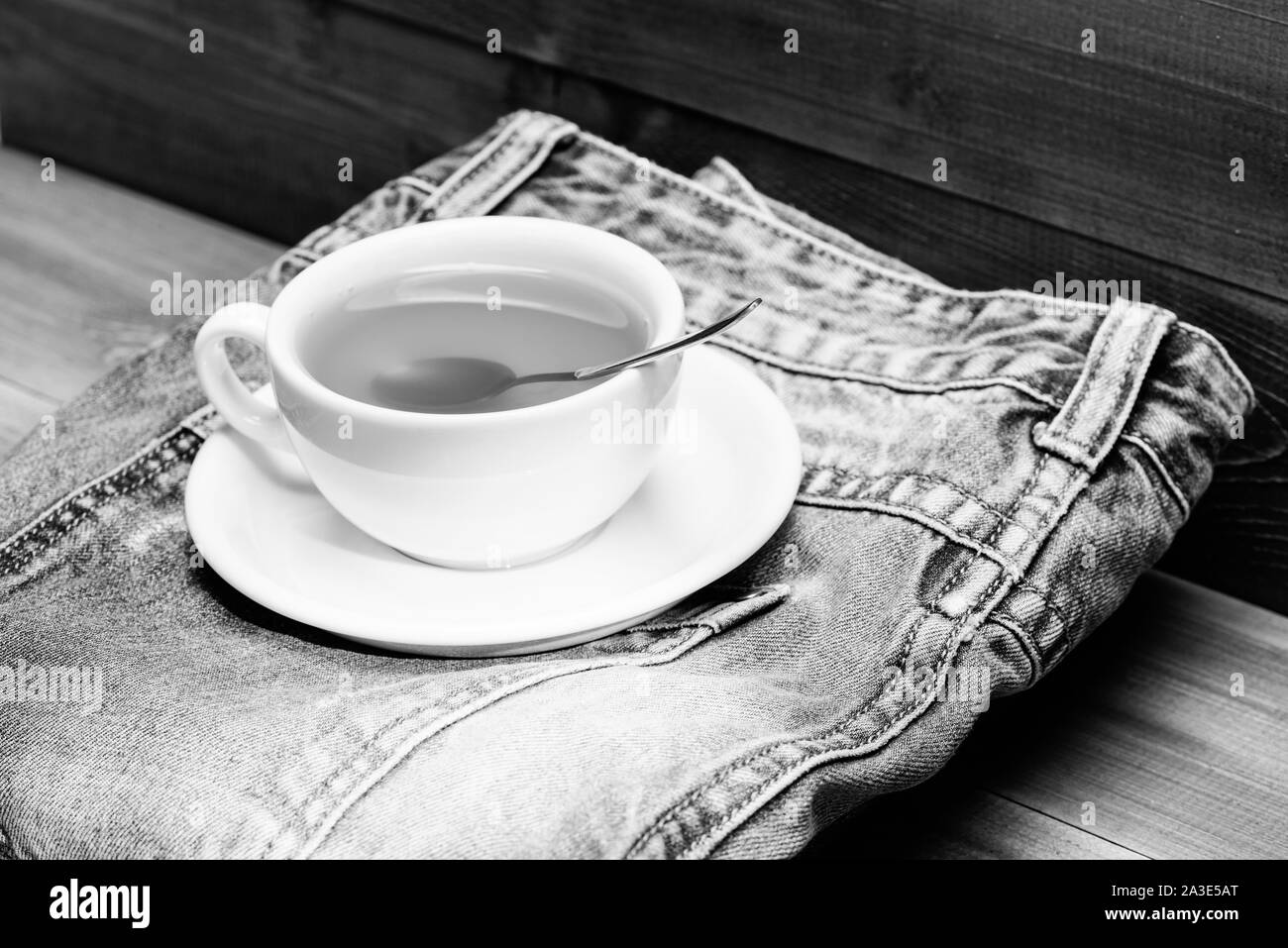 Blue cup of hot tea Black and White Stock Photos & Images - Alamy