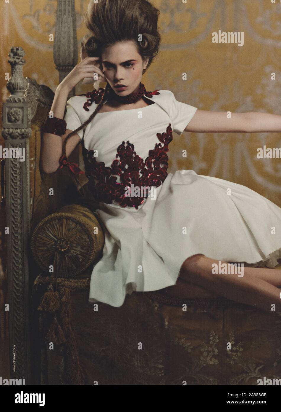 poster advertising CHANEL with Cara Delevingne in paper magazine from ...