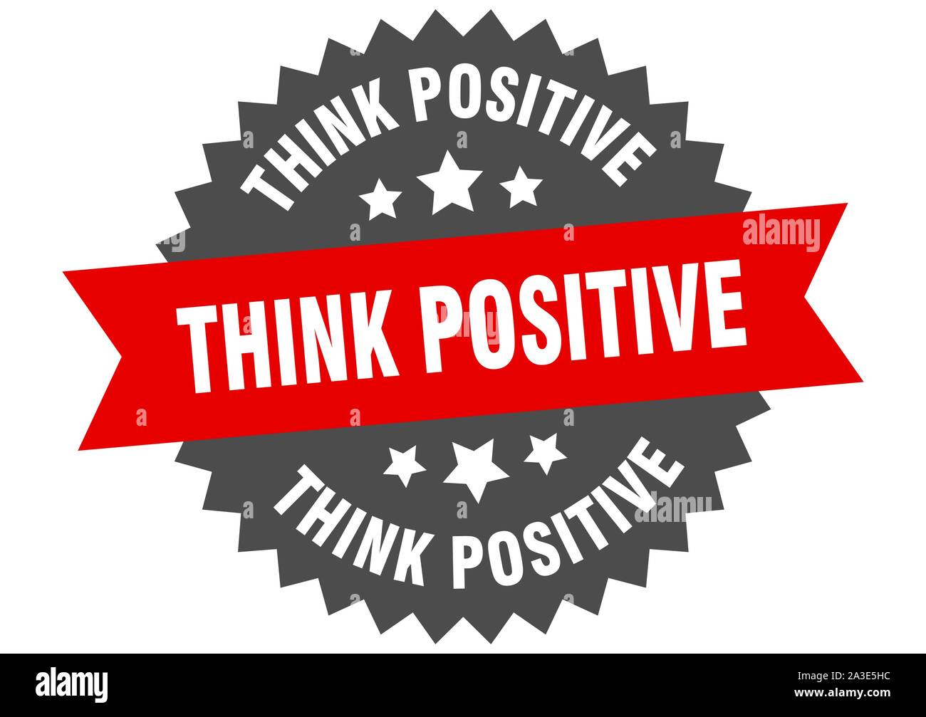 think positive sign. think positive red-black circular band label Stock ...