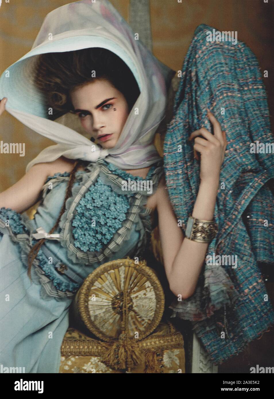 poster advertising CHANEL with Cara Delevingne in paper magazine from ...