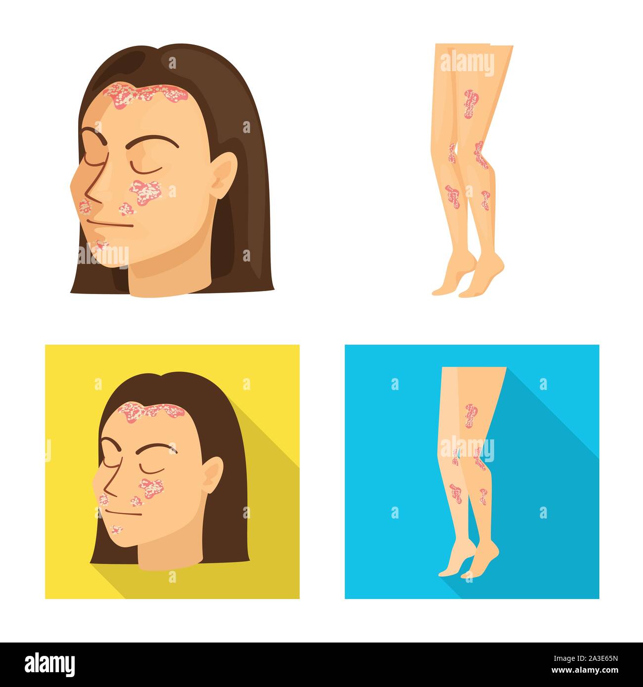 Vector illustration of medical and pain symbol. Collection of medical ...