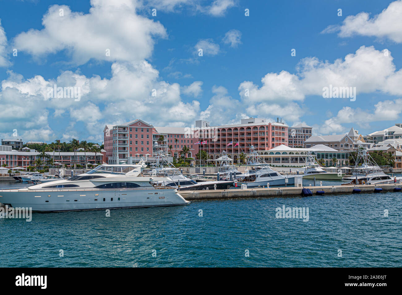 HAMILTON, BERMUDA - July 12, 2017: Bermuda has a blend of British and ...