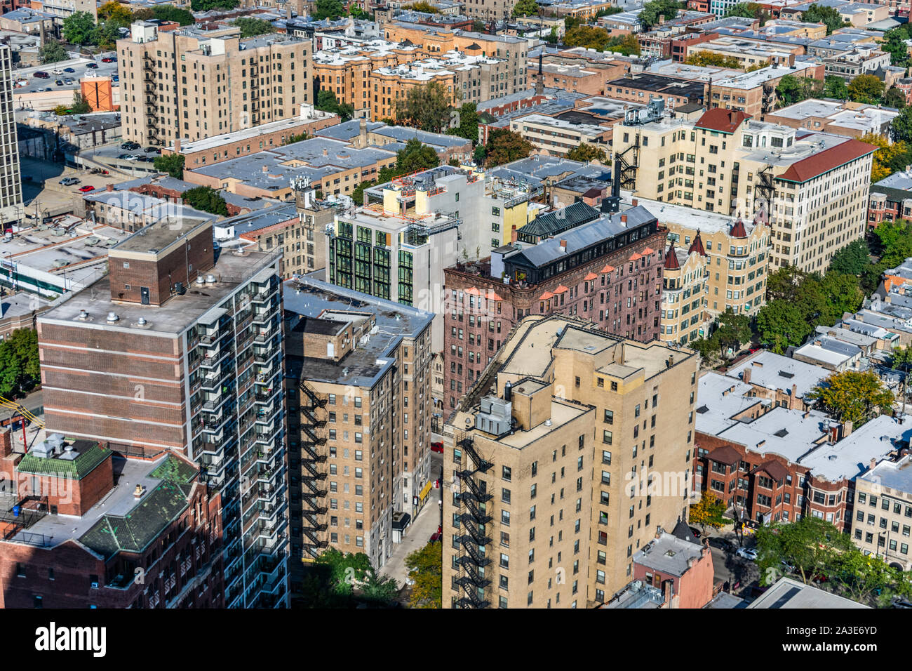 Overhead View of Residential Buildings between Lincoln Park and Lake ...