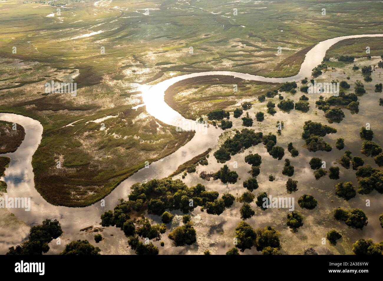 Aerial view, Swamp area, Okavango Delta, Botswana Stock Photo - Alamy