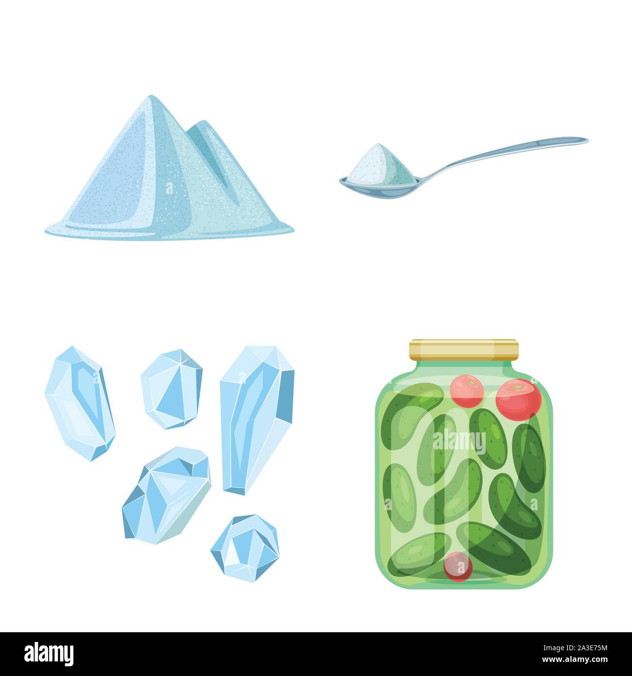 Vector design of salt and food icon. Set of salt and mineral stock ...