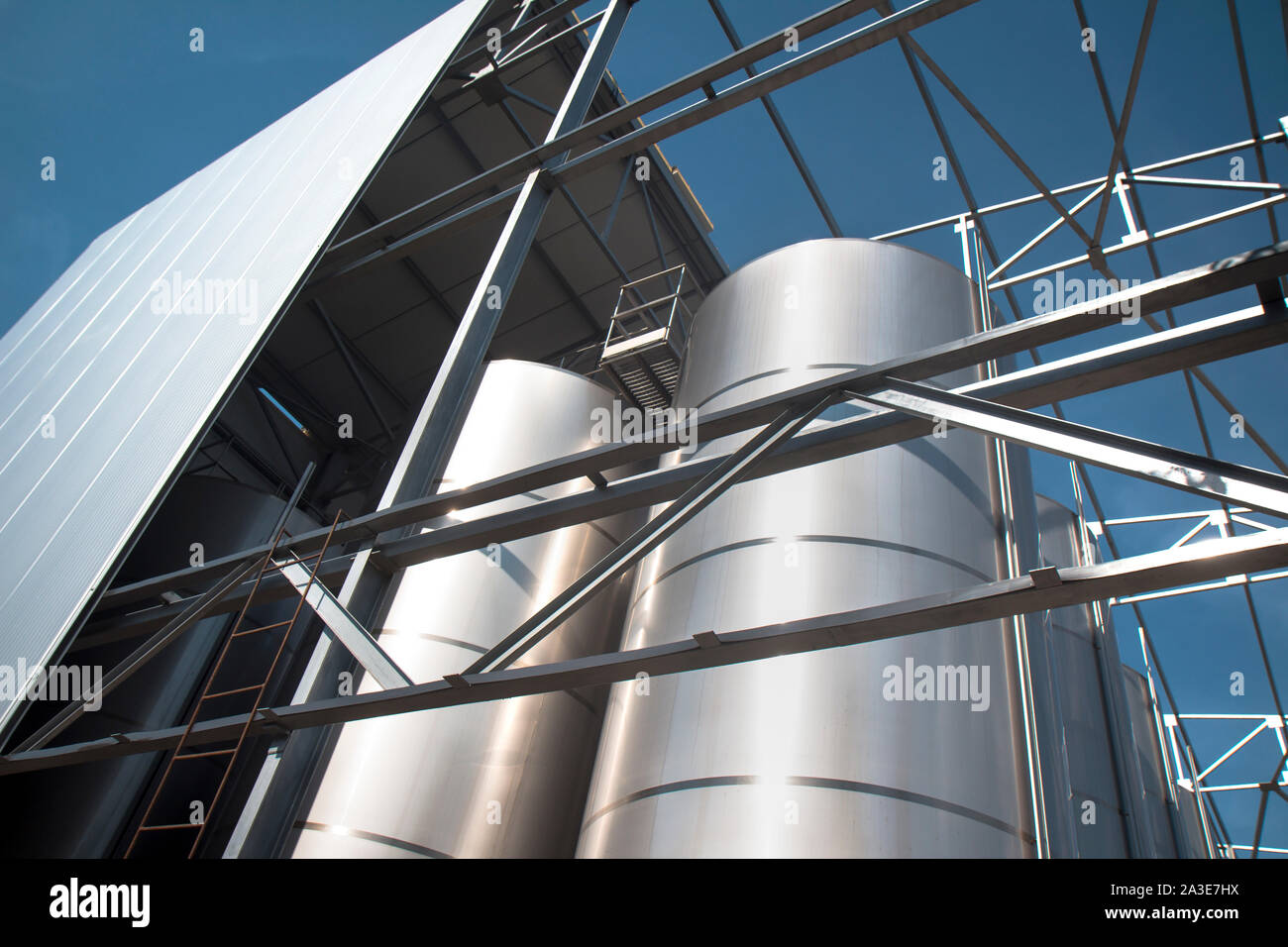 Modern storage technology agro-industry, metal containers for grain ...
