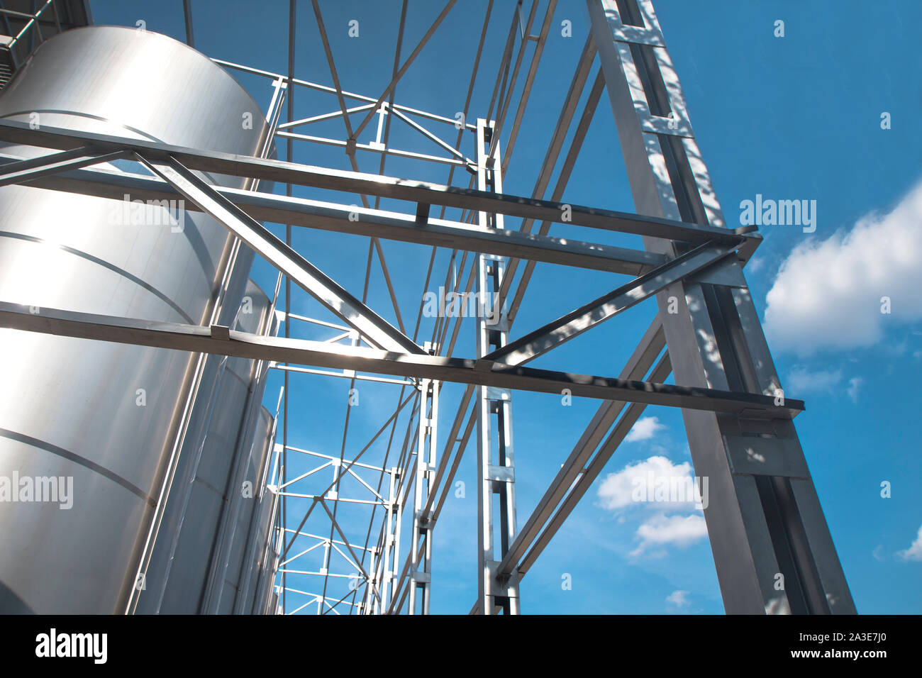 Modern storage technology agro-industry, metal containers for grain ...