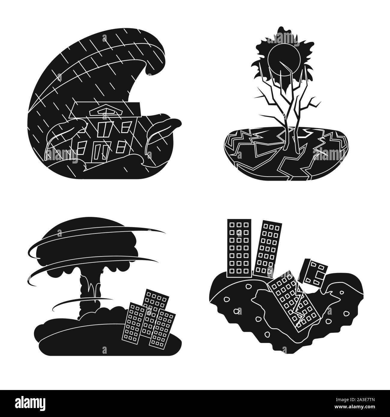 Isolated object of calamity and crash symbol. Set of calamity and ...