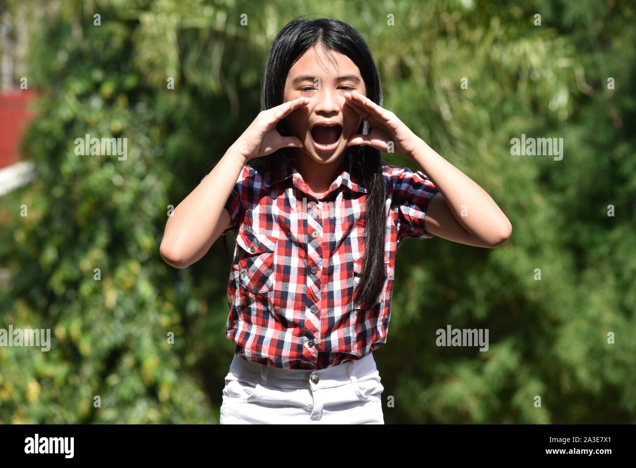 A Youthful Child Shouting Stock Photo - Alamy