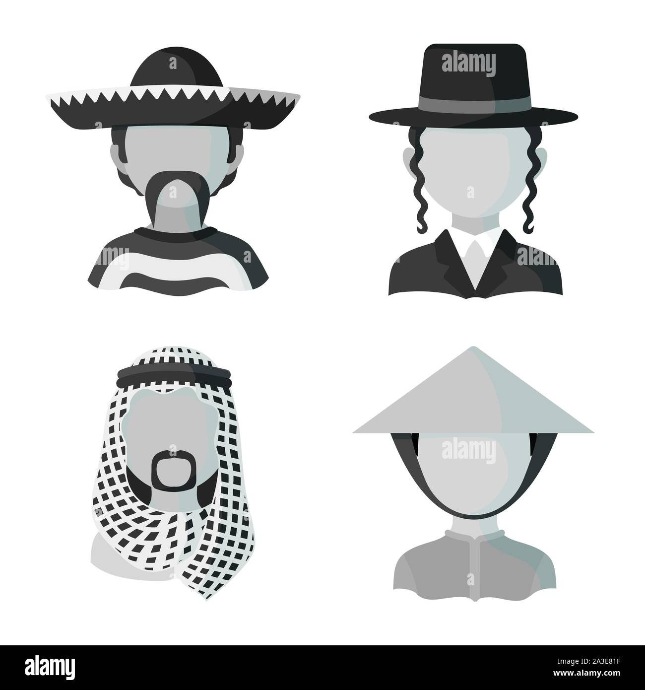 Vector design of person and culture symbol. Collection of person and ...