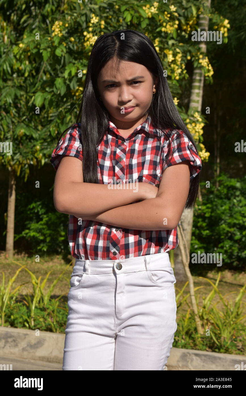 A Stubborn Girl Youth Stock Photo - Alamy