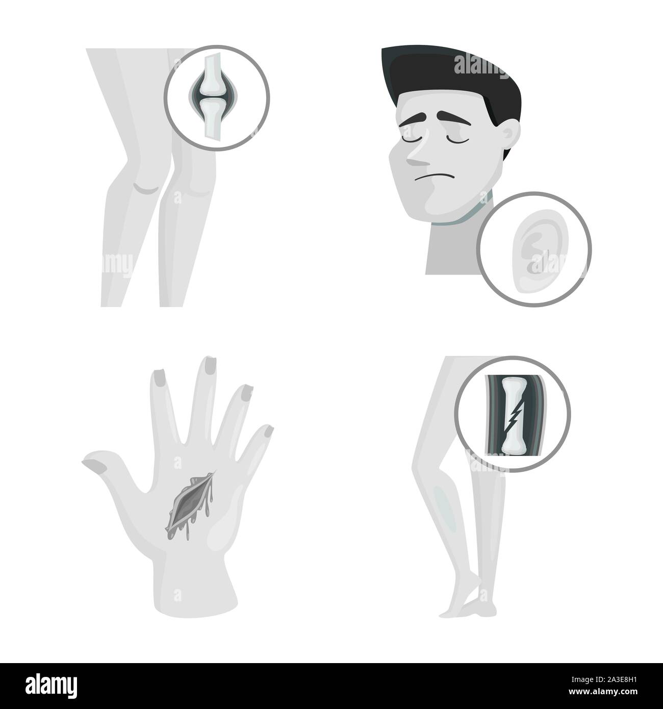 Vector design of suffering and injury symbol. Set of suffering and ...