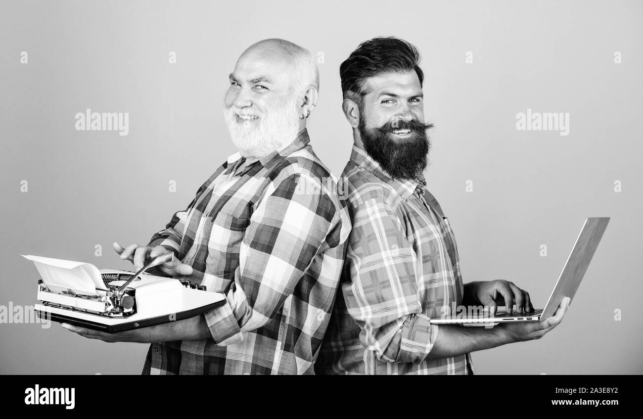 Old generation. Digital technologies. Battle of technologies. Master ...