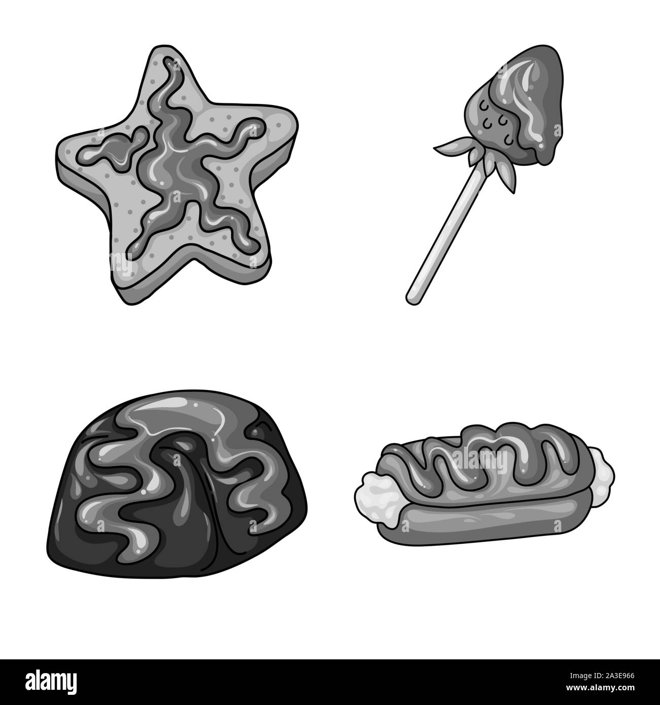 Vector design of sweet and caramel logo. Collection of sweet and ...