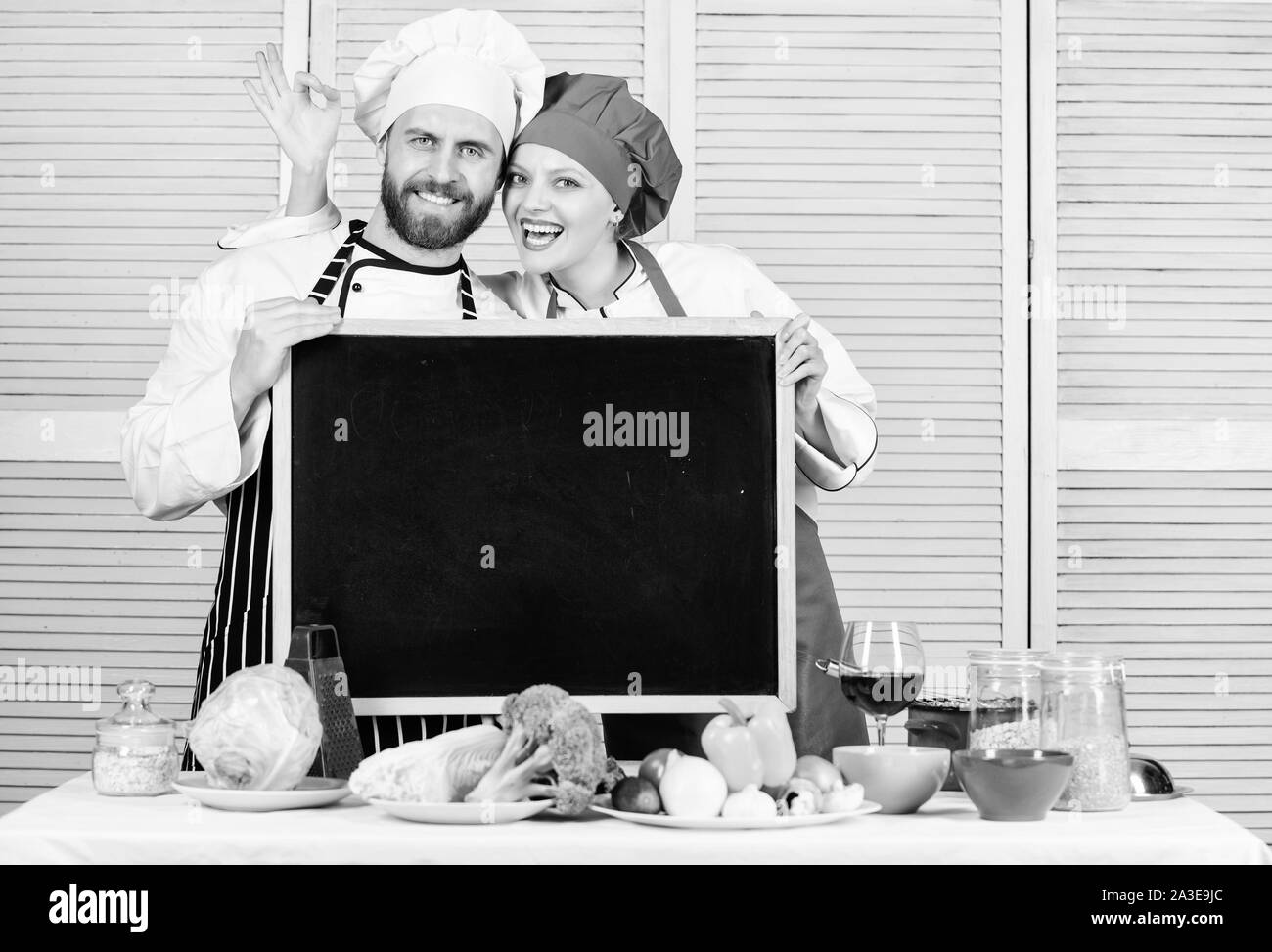 Couple cooking class Black and White Stock Photos & Images - Alamy