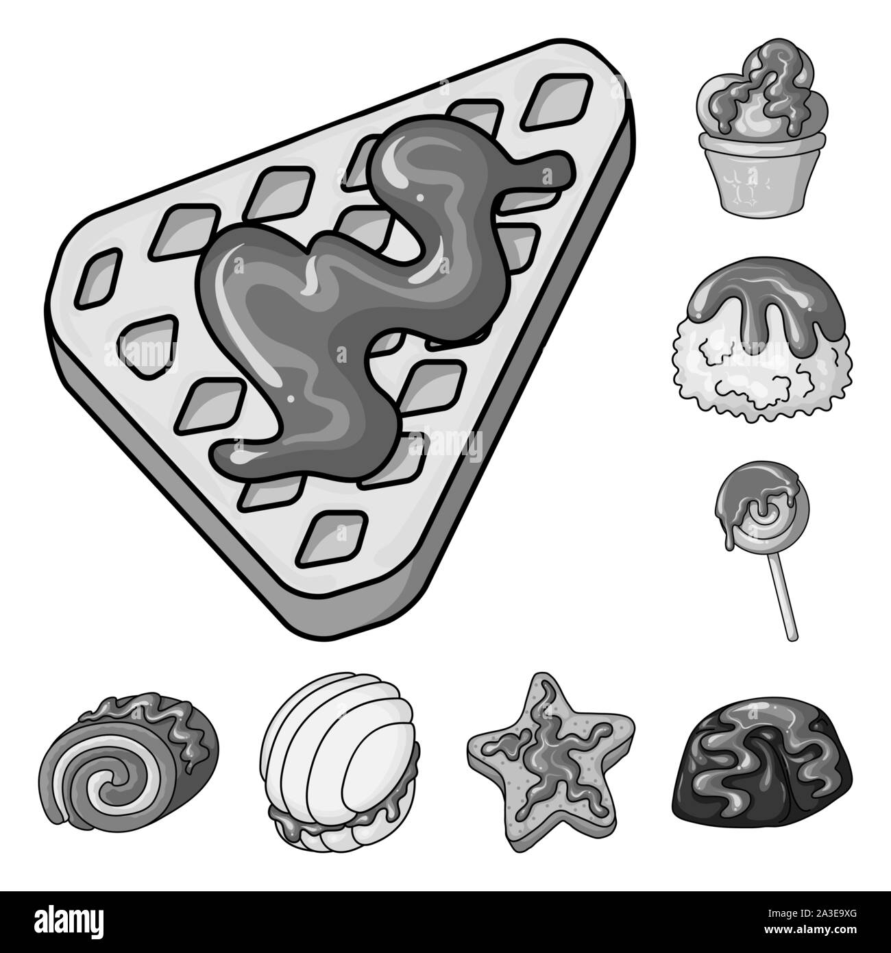 Vector design of sweet and caramel logo. Collection of sweet and ...