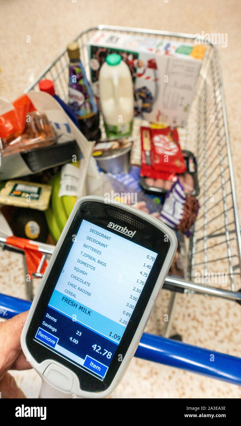 closeup of Scan as you shop handset Stock Photo - Alamy