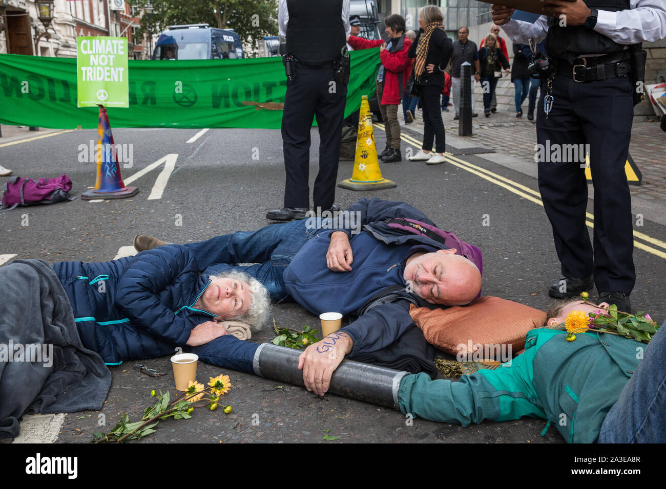 London, UK. 7 October, 2019. Climate activists from Extinction ...