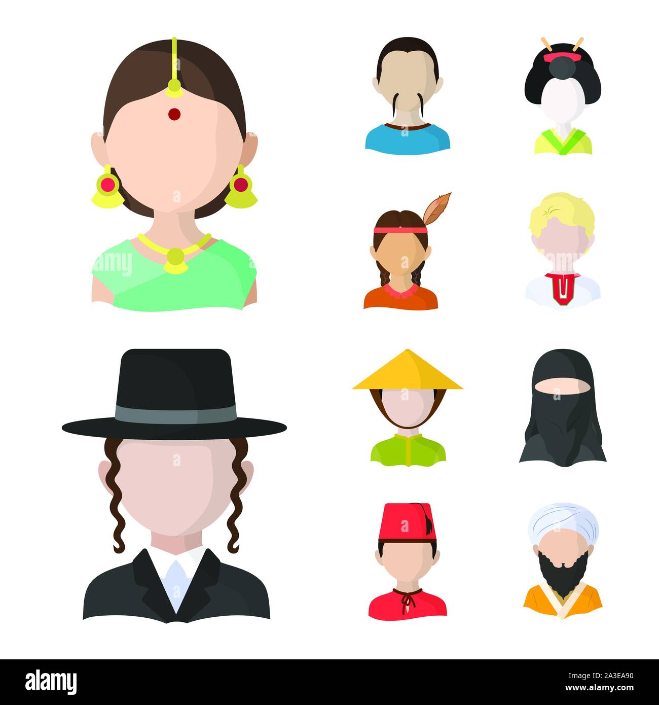 Isolated object of nation and race icon. Set of nation and user stock ...