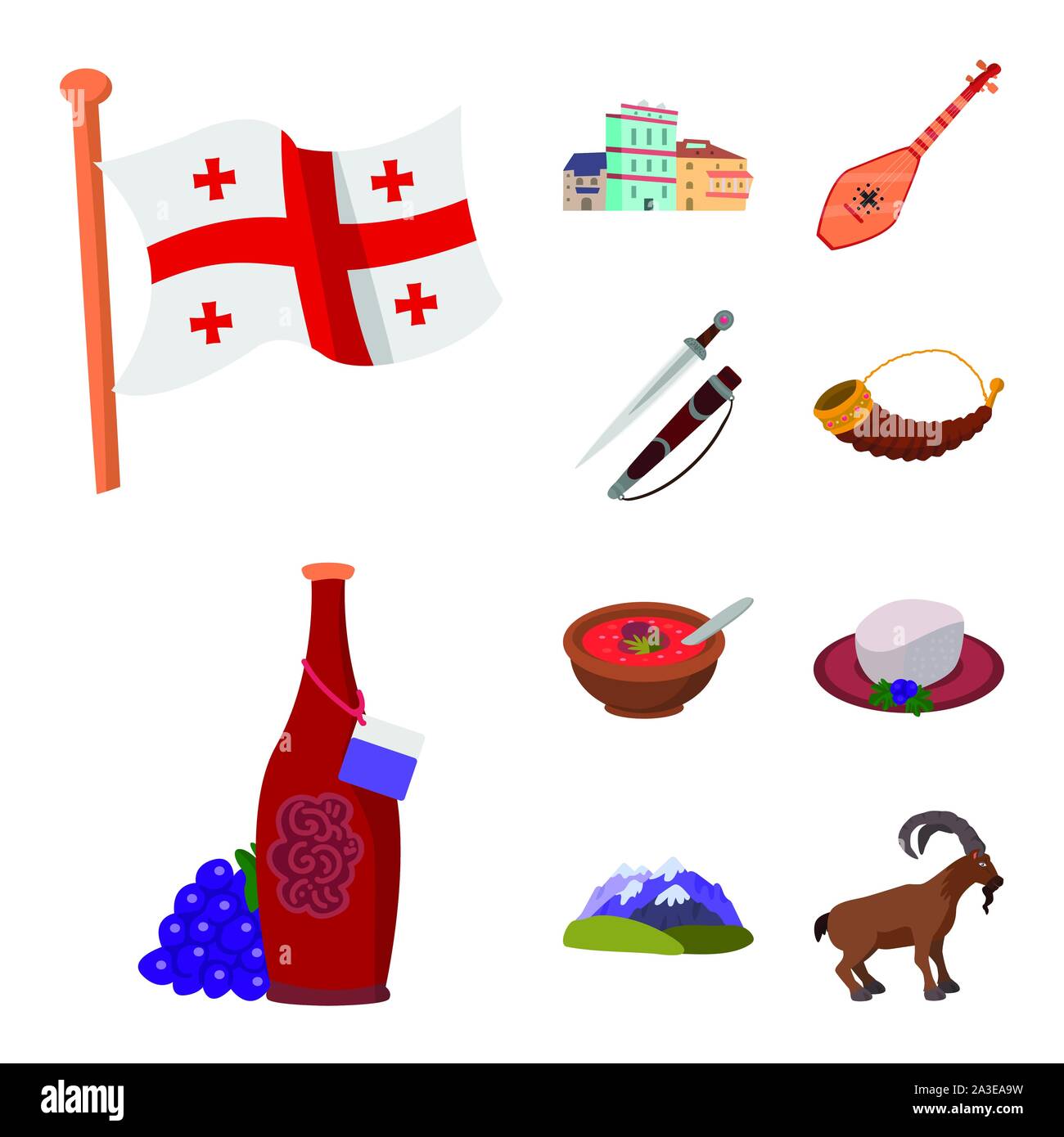 Vector design of Caucasus and traditions icon. Set of Caucasus and ...