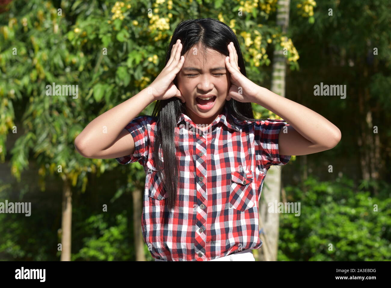 An Asian Female And Anxiety Stock Photo - Alamy