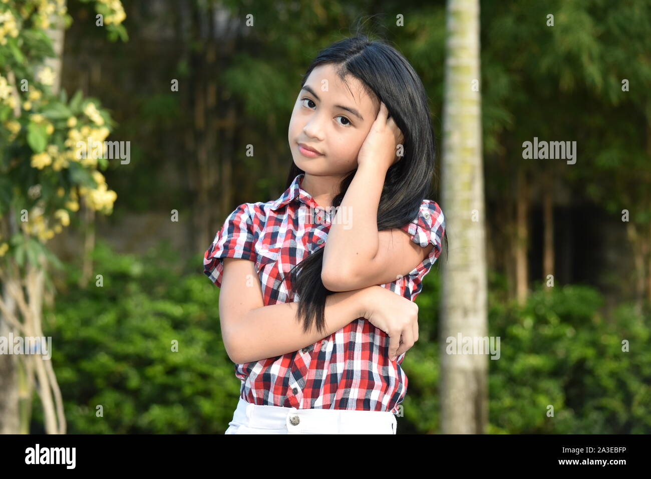 A Pretty Young Diverse Preteen Stock Photo - Alamy