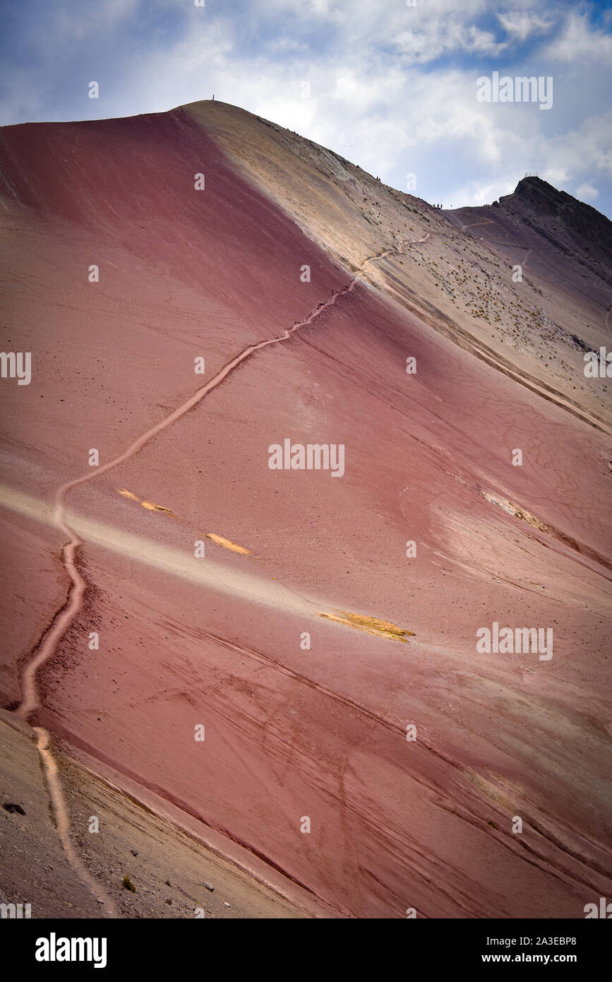 Colourful rock formations in the mineral-rich mountains of Red Valley ...