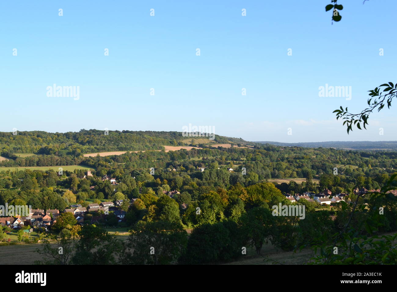 View over Shoreham looking south east from the path bordering Meenfield ...
