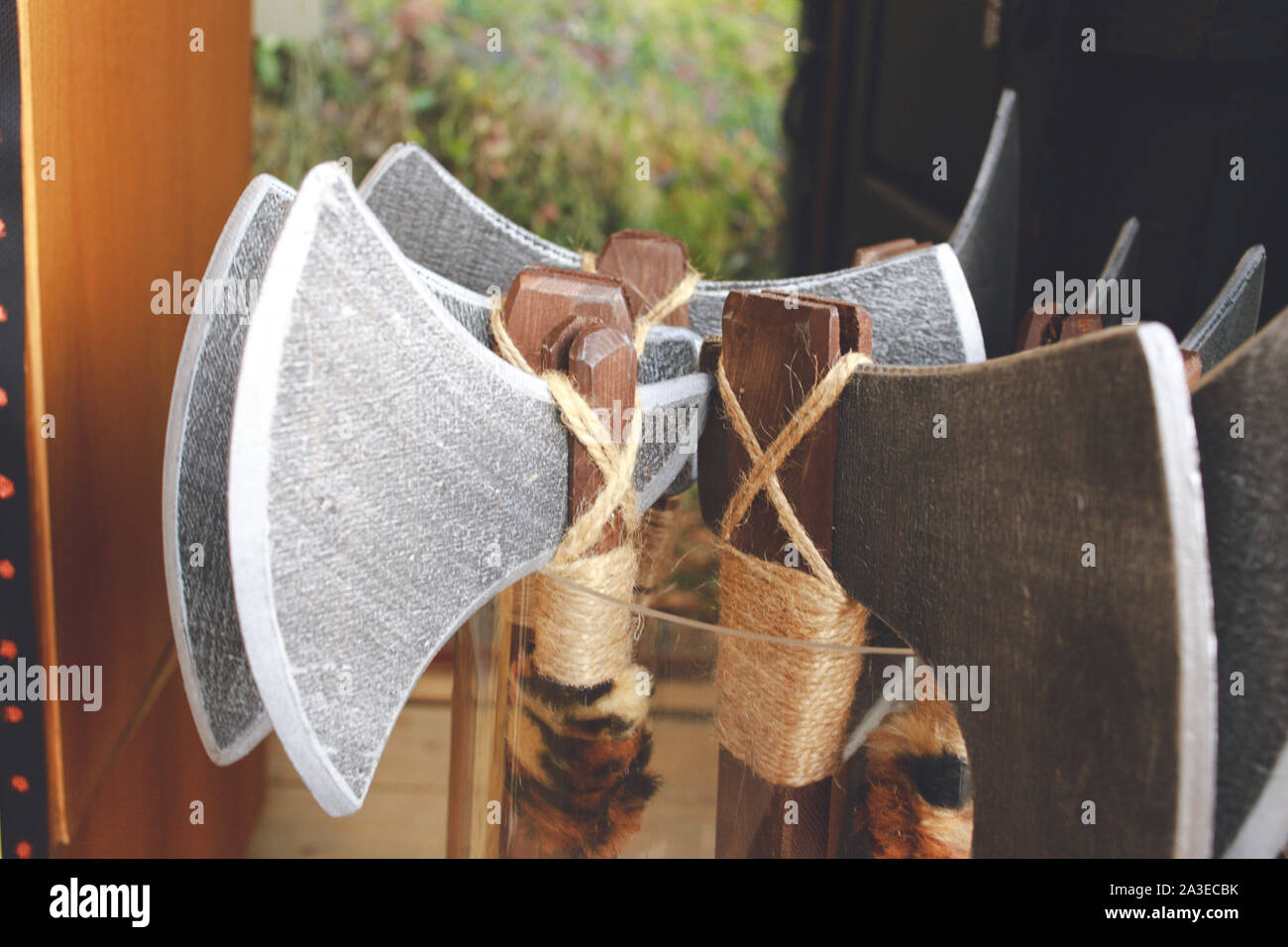 Close-up photo of medieval ax , axe , ancient warrior iron hatchet ...