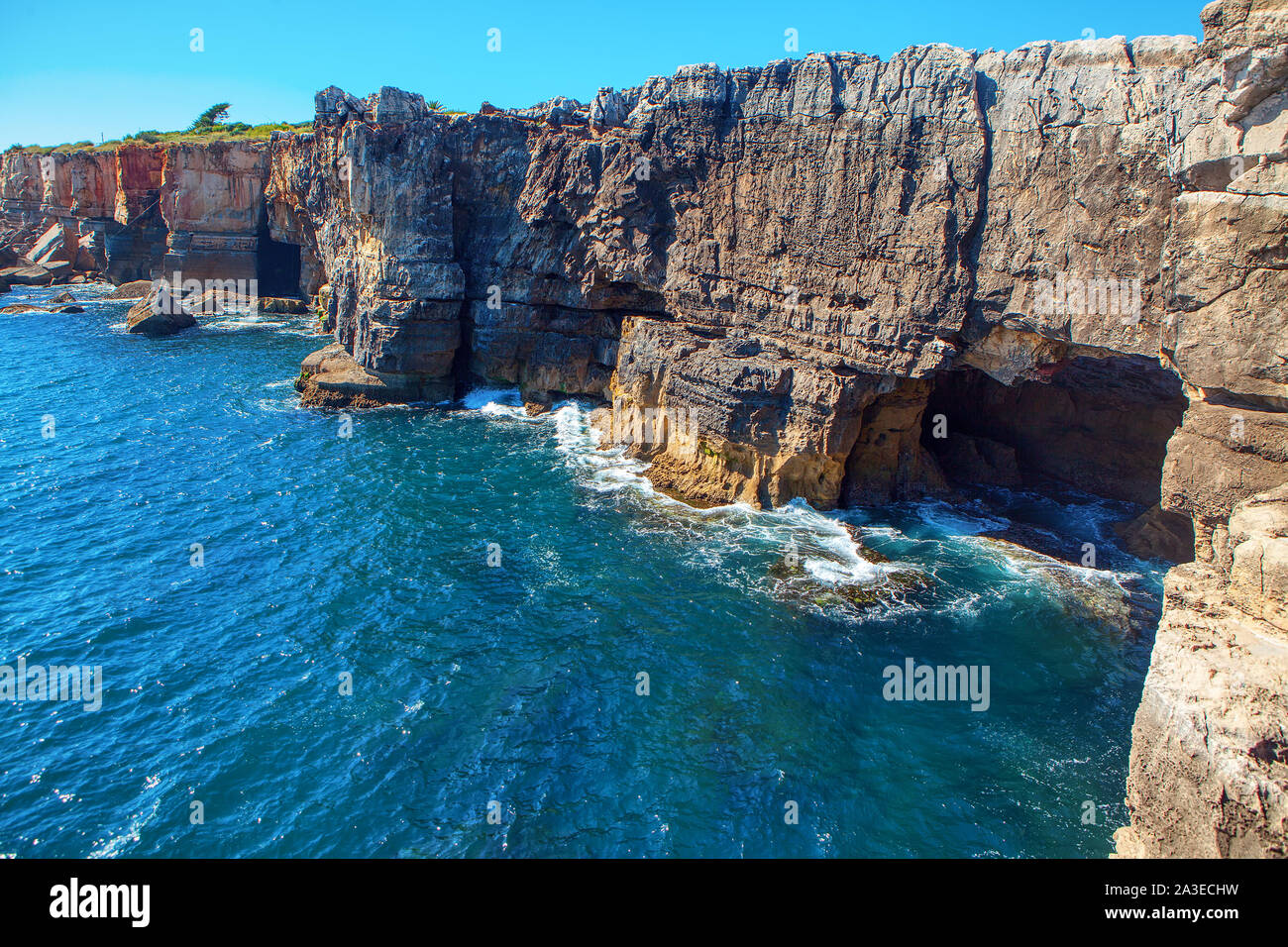 grotto in the coastal cliffs of Atlantic Ocean Stock Photo - Alamy