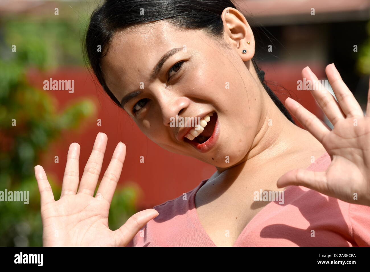 A Fearful Adult Female Stock Photo - Alamy