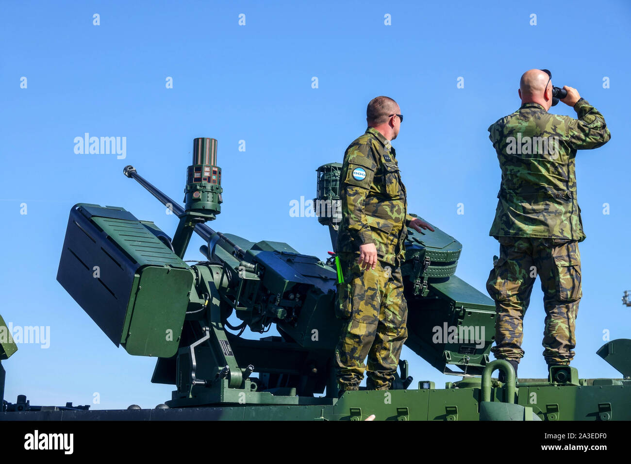 Rafael RCWS-30 weapon station on Pandur II, Czech Army Stock Photo - Alamy