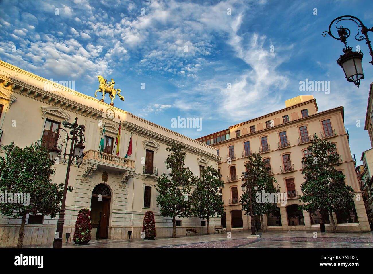 Granada streets and Spanish architecture in a scenic historic city ...