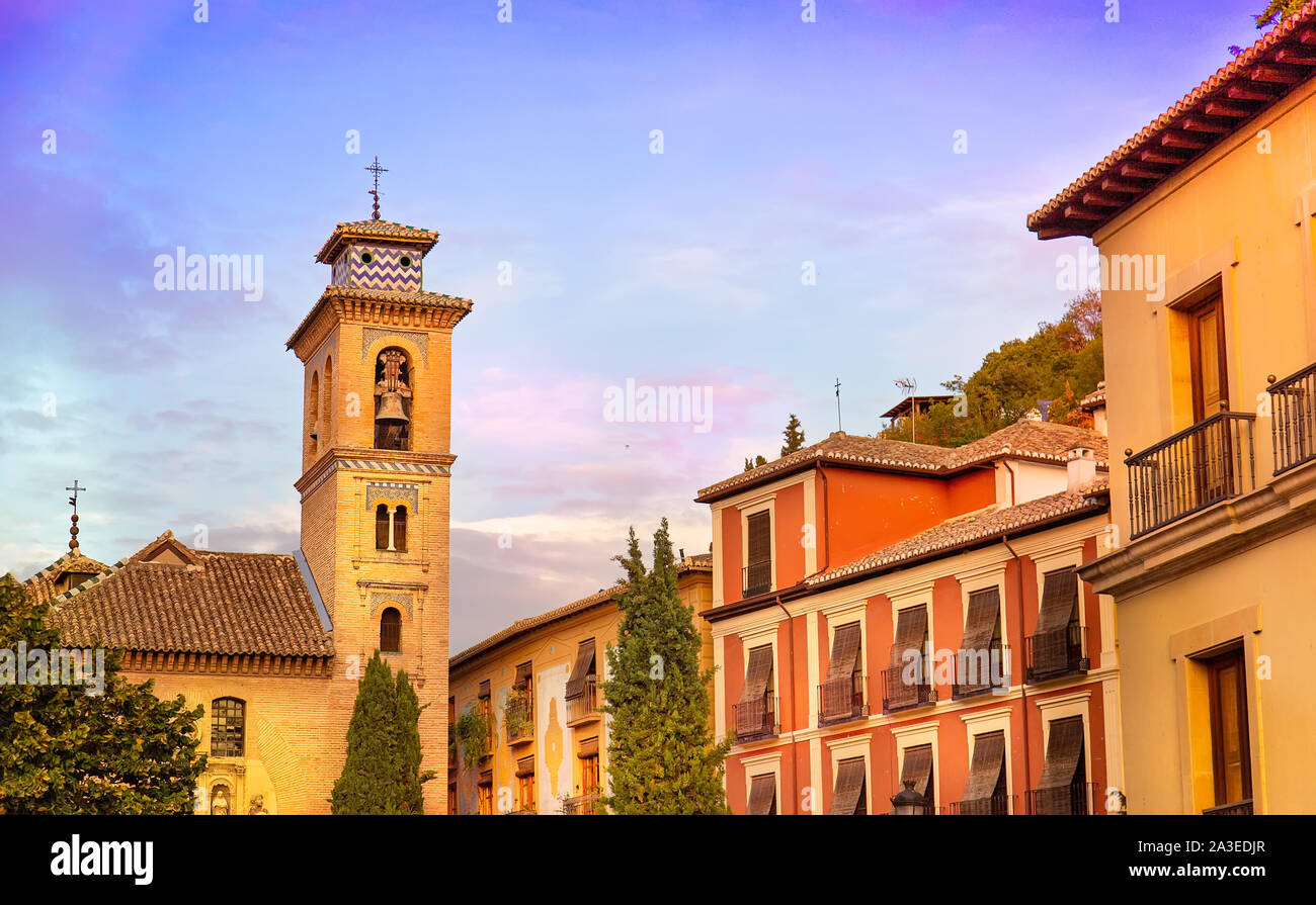 Granada streets and Spanish architecture in a scenic historic city ...