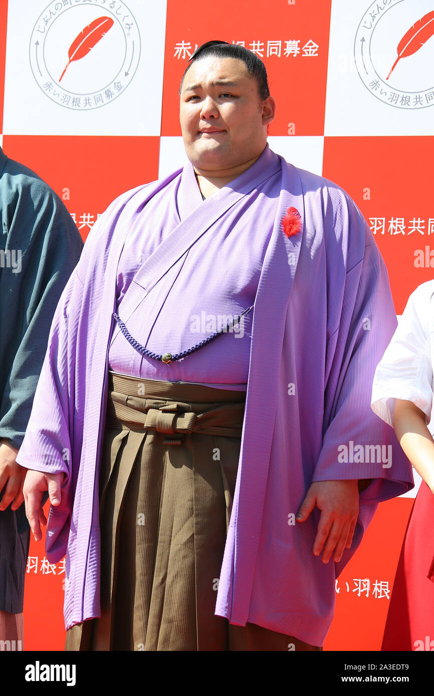 Sumo wrestler Asanoyama attends the "Red Feather Community Chest ...